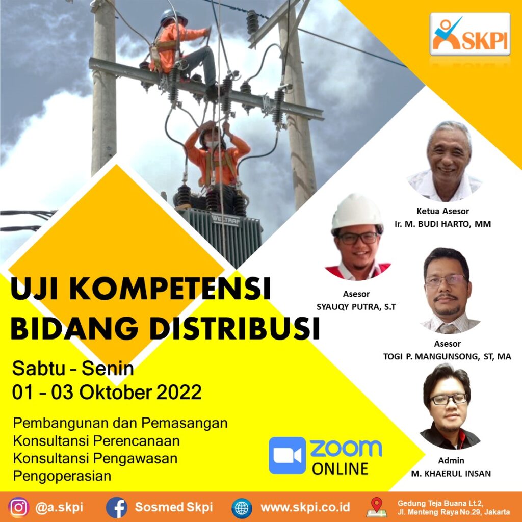 UJI SERTIFIKASI DISTRIBUSI TENAGA LISTRIK 01 Oktober – 03 Oktober 2022 ...