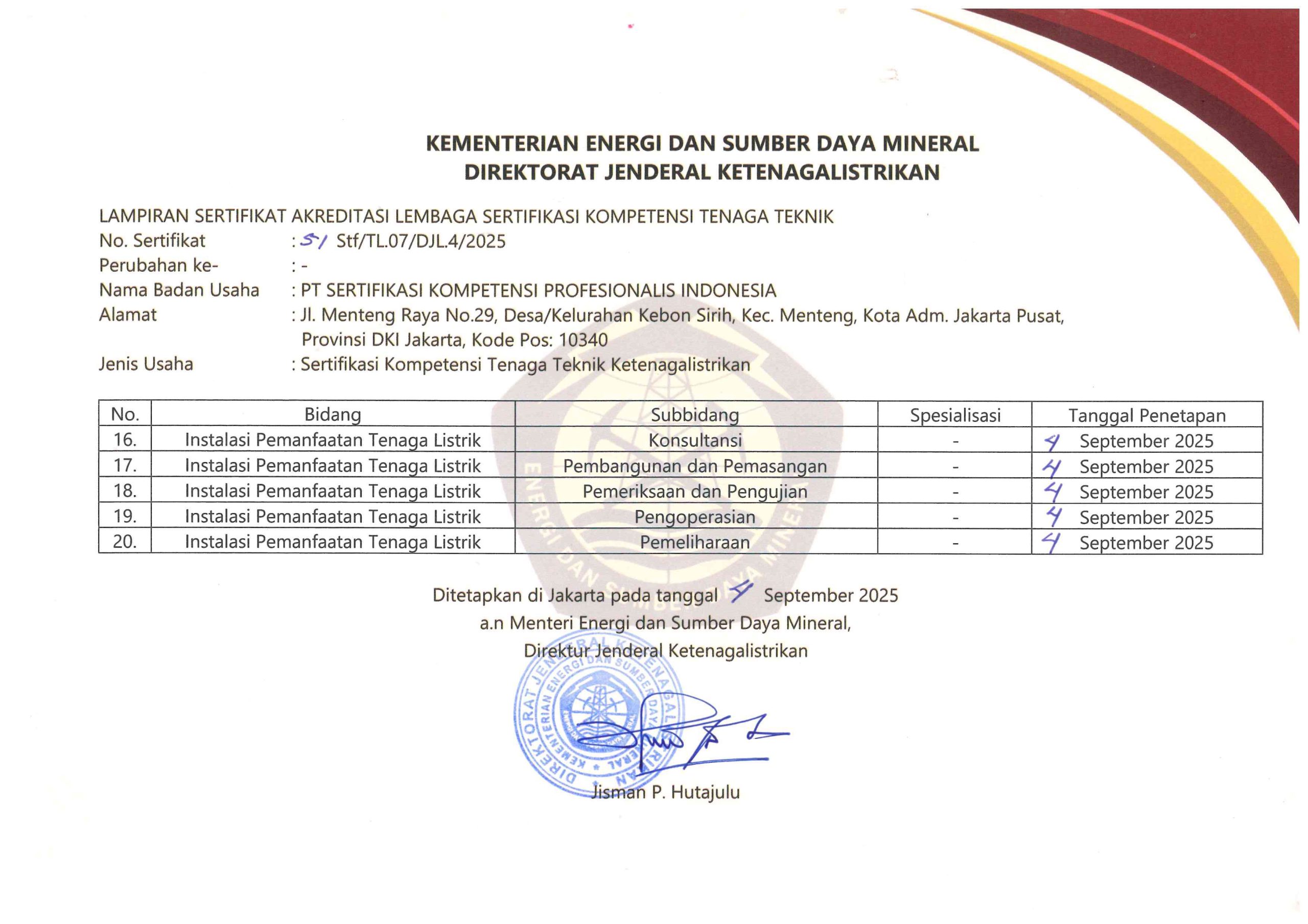 UJI SERTIFIKASI TRANSMISI TENAGA LISTRIK TERAKREDITASI 15 OKTOBER 2025 ...